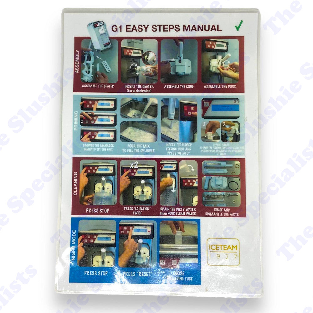 Laminated Instructions Sheet - Iceteam G1 – The Slushie Specialists